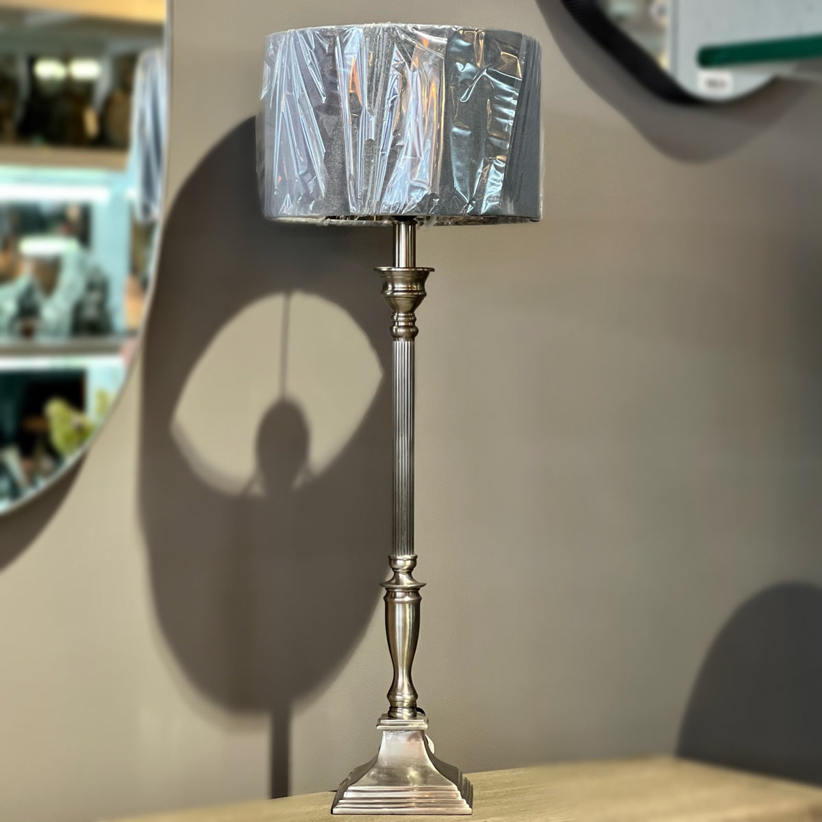 Antique Silver Metal Table Lamp – Azzoro Living